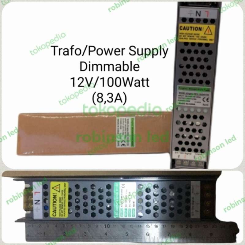 Promo TRAFO POWER SUPPLY LED DRIVER 12V 100W 100WATT DIMMABLE DIMER KINGTAS Diskon 23% di Seller ...