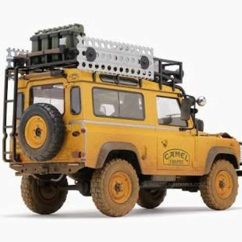 Promo 1/18 ALMOST REAL LAND ROVER DEFENDER 90 CAMEL TROPHY DIRTY VER ...