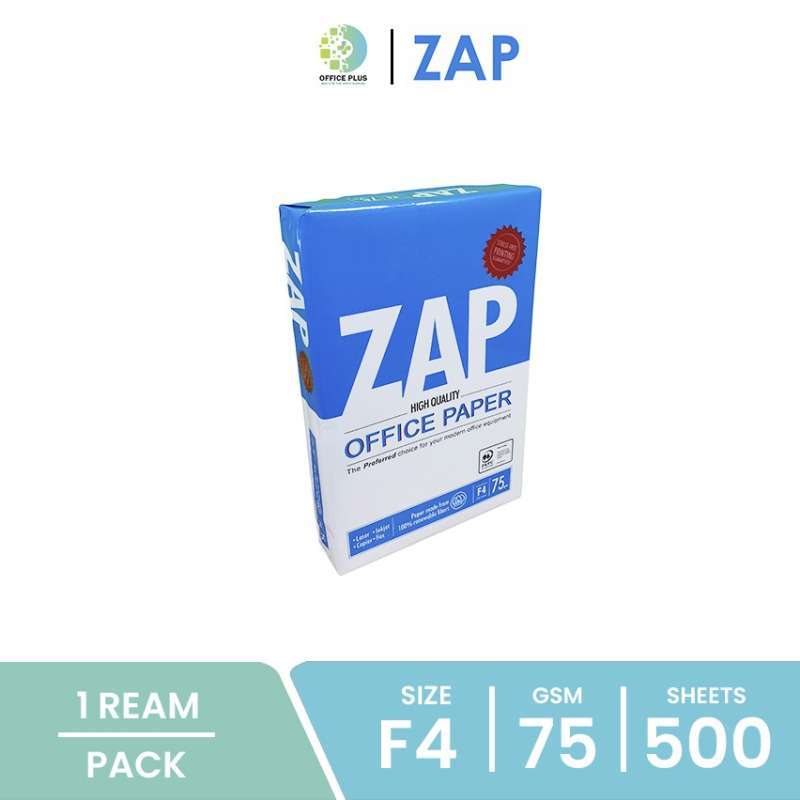 Jual Kertas Hvs F4 75 Gram Ecer 1 Rim 500 Lembar Zap Office Paper