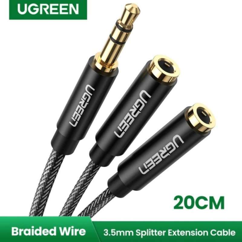 Promo UGREEN KABEL AUX SPLITTER Y HEADSET ADAPTER JACK 3.5MM TO 2 ...