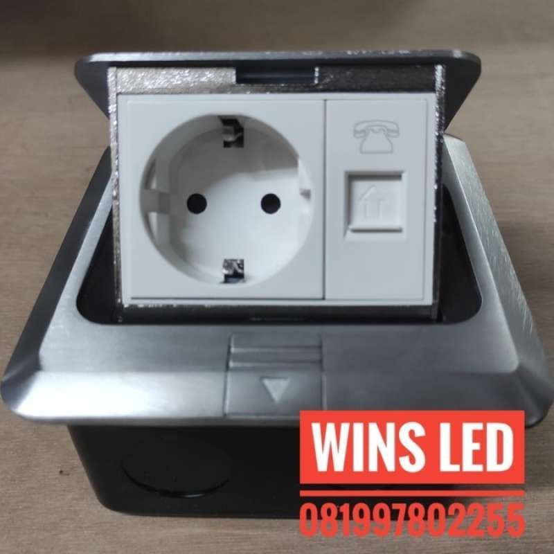 Jual STOP KONTAK LANTAI FLOOR SOCKET STOP KONTAK ARDE EU + DATA LAN ...