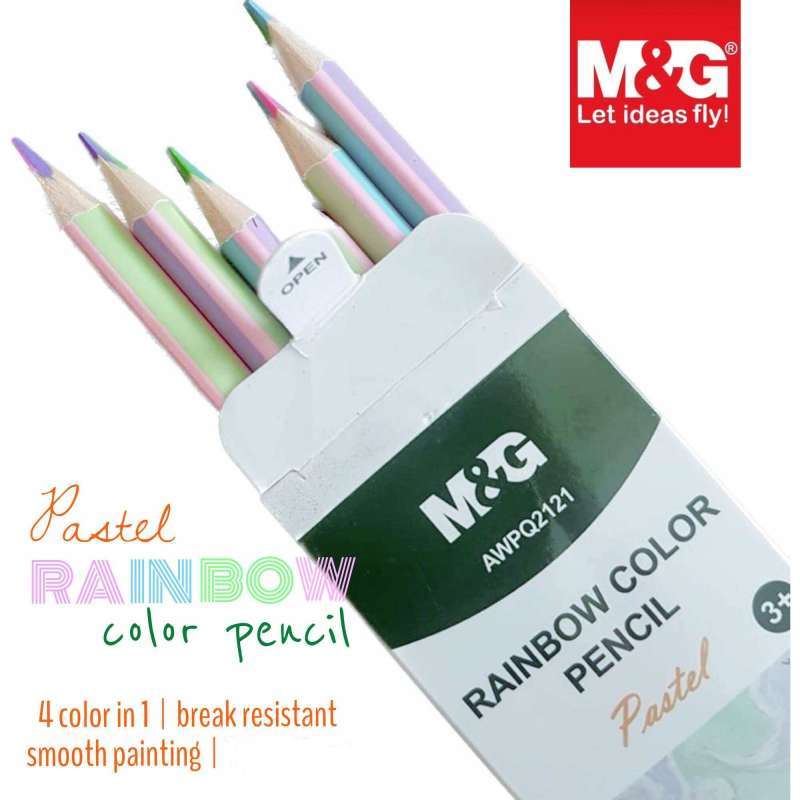 Jual Pensil Warna Pelangi M&g Color Pencil Rainbow N1211-pastel Colors ...