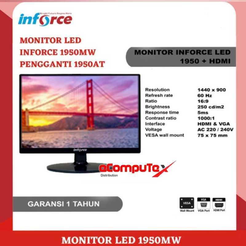 Jual Monitor Inforce 1950mw Hdmi + VGA 19.5 20 Inch Pengganti 1950nh ...