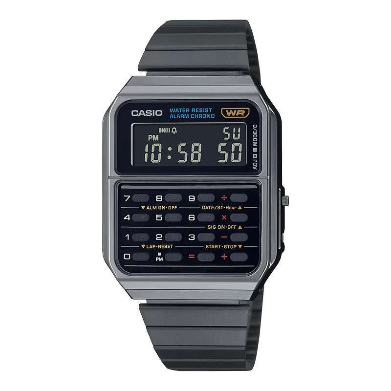 Promo Jam Tangan Unisex Casio General CA-500WEGG-1BDF Vintage Calculator Digital Dial Black ...