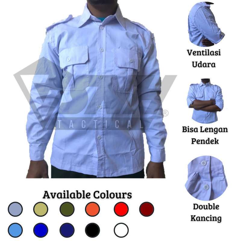 Jual [Original] Kemeja Drill Kerja Lengan Panjang / Kemeja Karyawan / Kemeja Warna Telor Asin ...