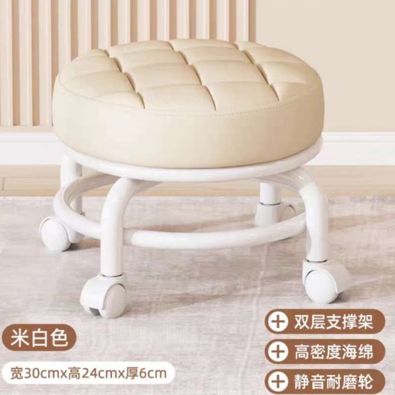 Promo Baru Bangku Sofa Roda/Low Round Stool/Kursi Sofa Bulat Diskon 19% ...