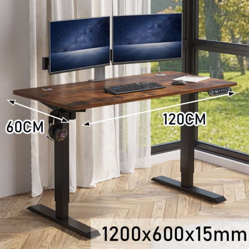 Promo Terbaik Adjustable Height Table 120Cm Standing Desk Electric Lift ...