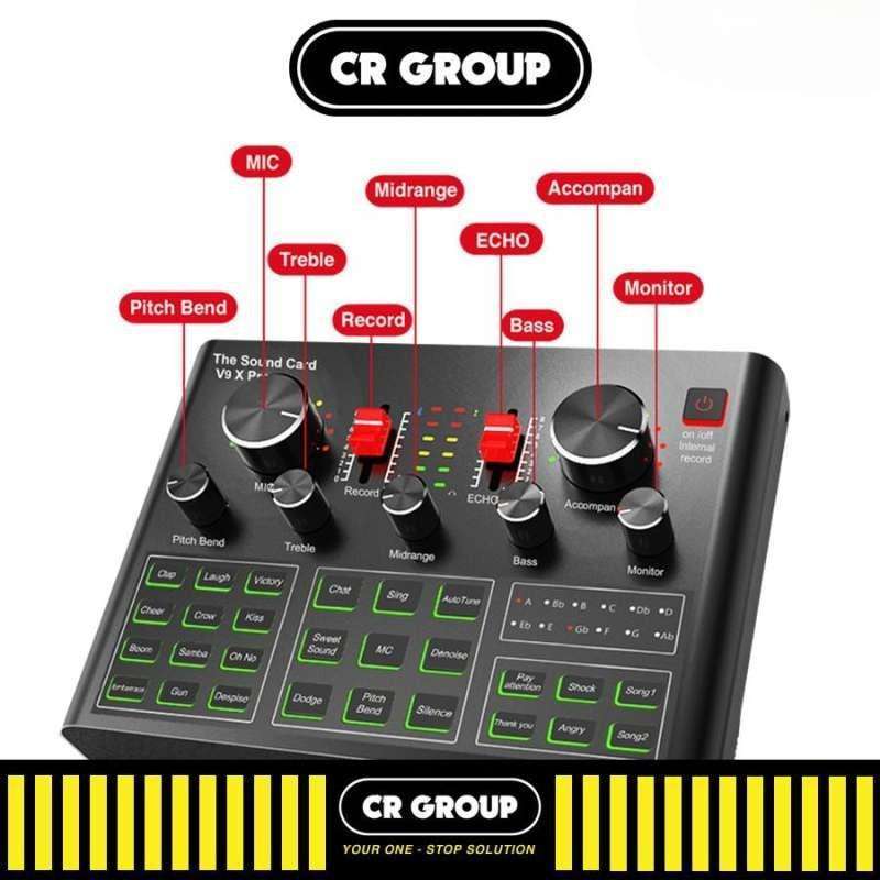 Jual [CR GROUP] BM800P 1 SET PERANGKAT SOUND CARD V9X PRO MICROPHONE di ...