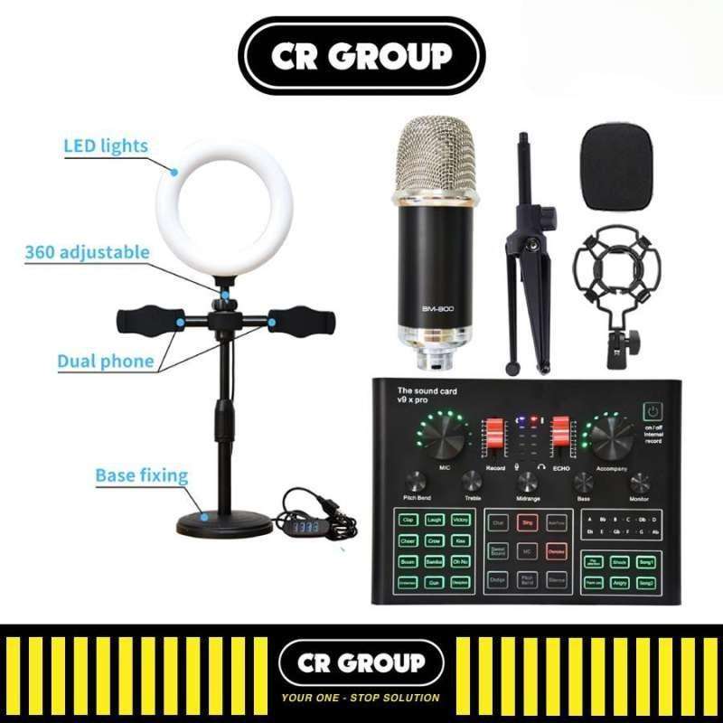 Jual [CR GROUP] BM800P 1 SET PERANGKAT SOUND CARD V9X PRO MICROPHONE di ...