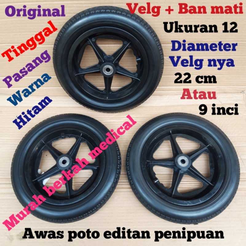 Promo Roda ukuran 12 VELG + ban mati kursi roda termurah Diskon 23% di ...
