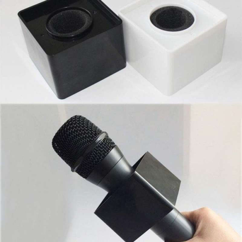 Promo ABS MIC SQUARE FOR MICROPHONE INTERVIEW/CUBE LOGO STATION BLACK ...