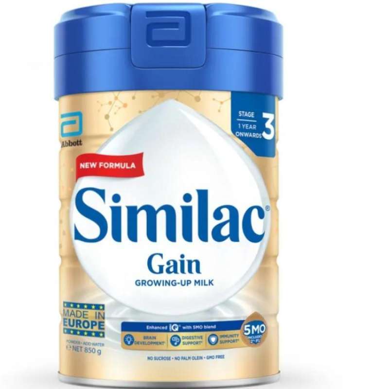 Promo Similac Gain 5MO Stage 3 Growing-Up Baby Milk Powder Formula 850g ...