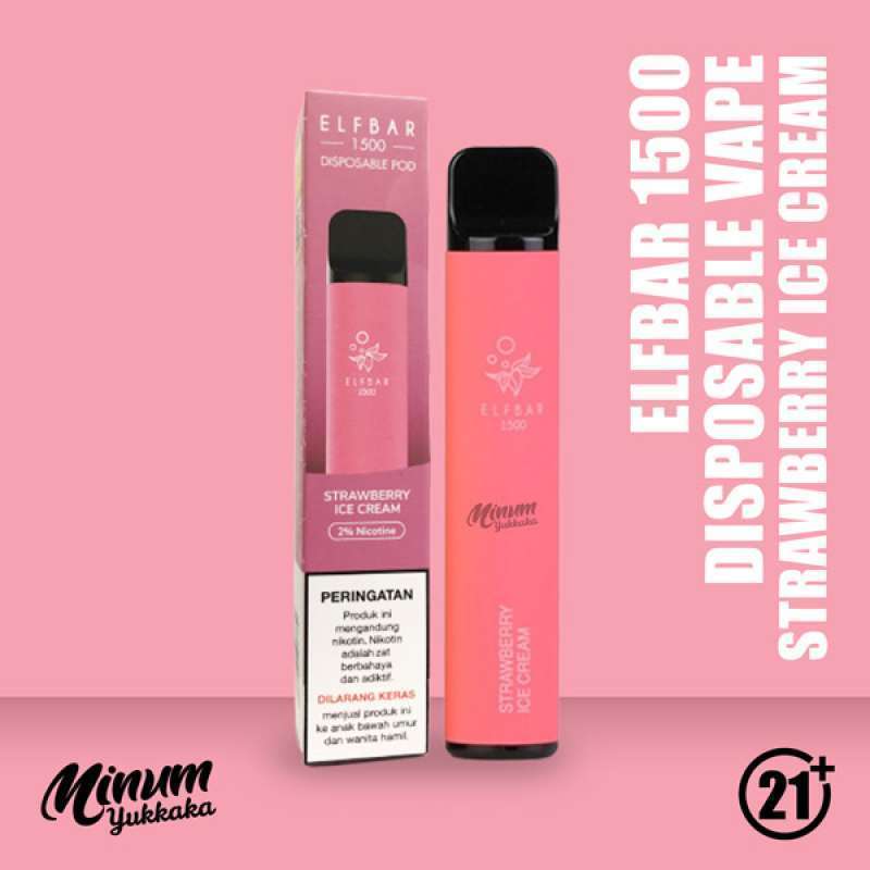Jual Elfbar 1500 Disposable Vape Strawberry Ice Cream Di Seller Minum ...