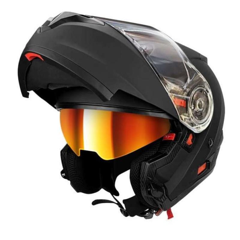 Promo Snail Helmet Helm Modular M1 Double Visor Bening / Merah - Hitam ...