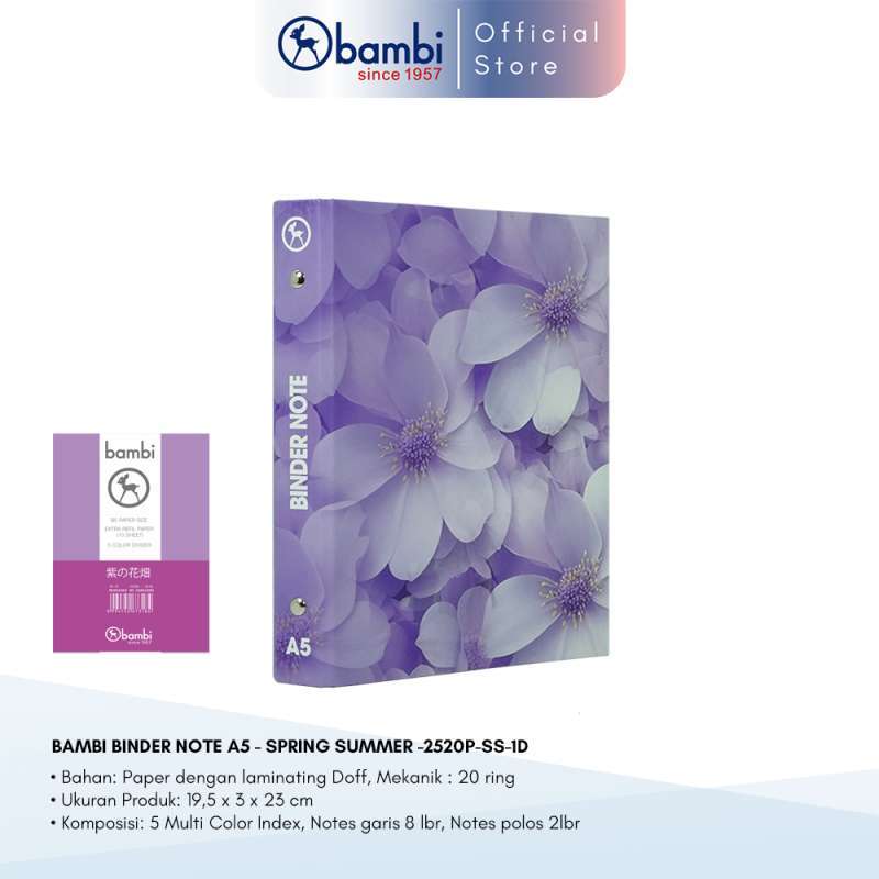Jual Bambi Binder Note A5 dan B5 Spring Summer Murasaki no Hanazono di Seller Bambifiles ...