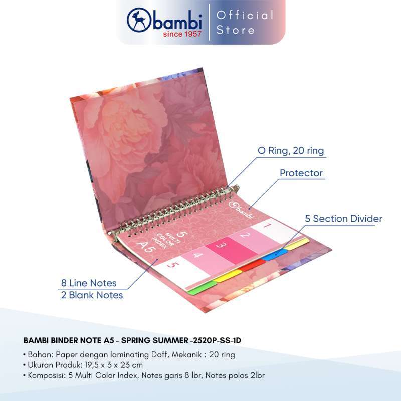 Jual Bambi Binder Note A5 dan B5 Spring Summer Murasaki no Hanazono di ...