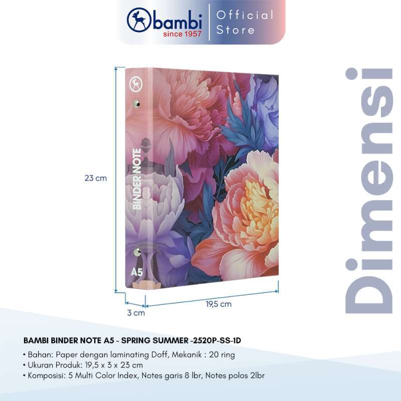Jual Bambi Binder Note A5 dan B5 Spring Summer Murasaki no Hanazono di ...