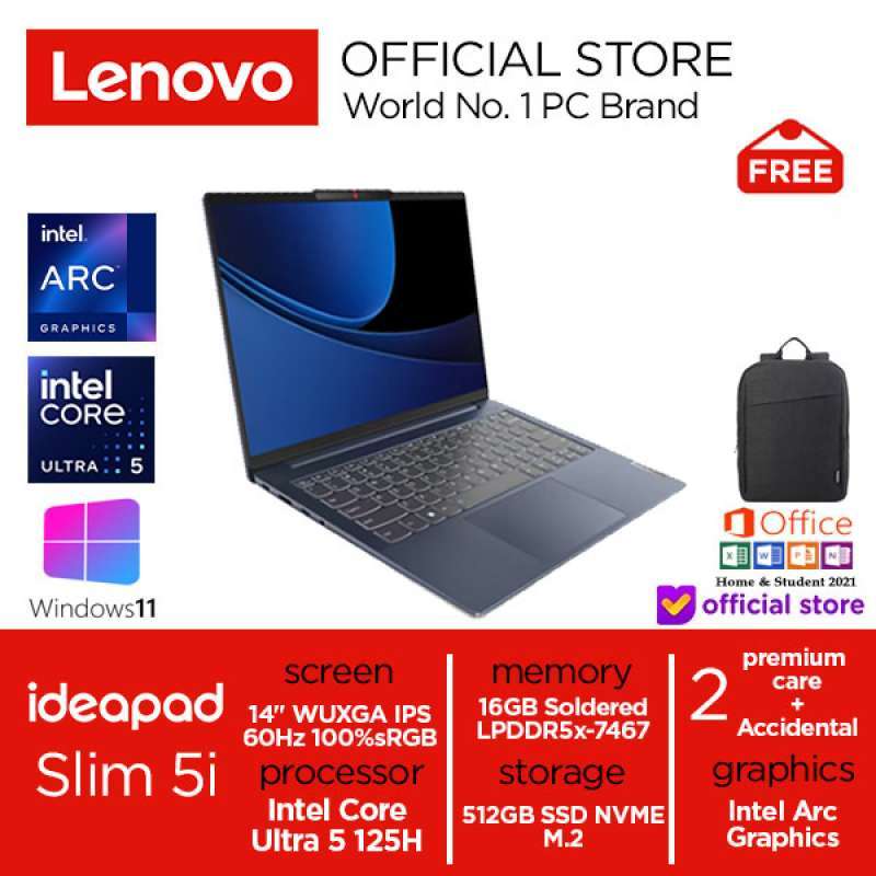 Jual Lenovo Ideapad Slim 5i Intel Ultra 5 125H 512GB SSD 16GB SSD 100 ...