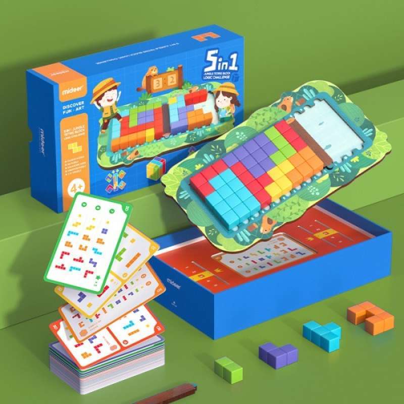 Promo Mideer 5 In 1 Jungle Tetris Block Logic Challenge Diskon 9% Di Seller Candis Store ...