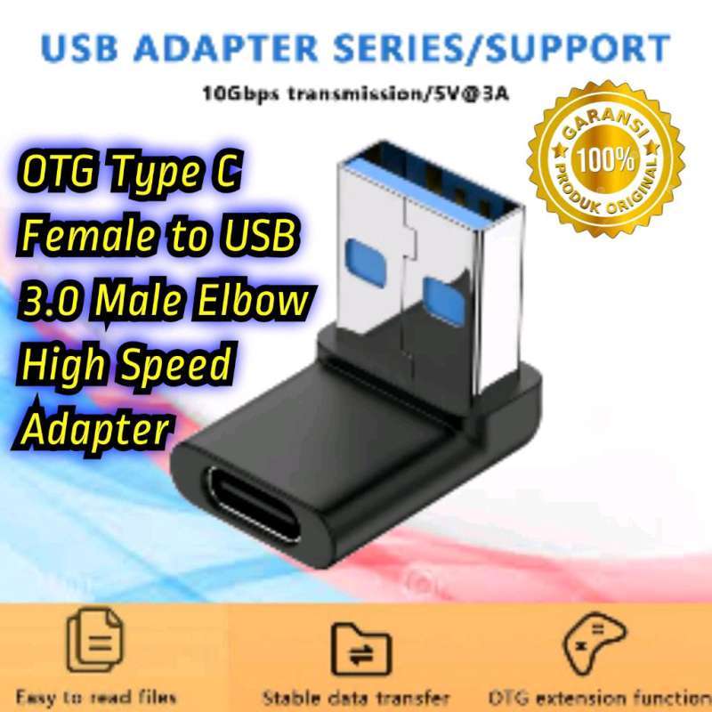 Promo Otg Type C Female To Usb 3.0 Male Elbow High Speed Adapter Diskon ...
