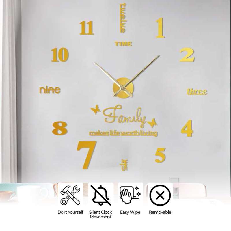 Promo ) Jam Dinding Besar Raksasa Giant Wall Clock Diy 80-130cm Diskon 36% Di Seller Bigplus.id ...