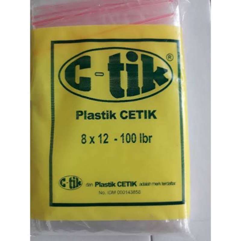 Jual Plastik Klip CTIK 8x12 isi 100 lembar plastic ziplock plastik ...
