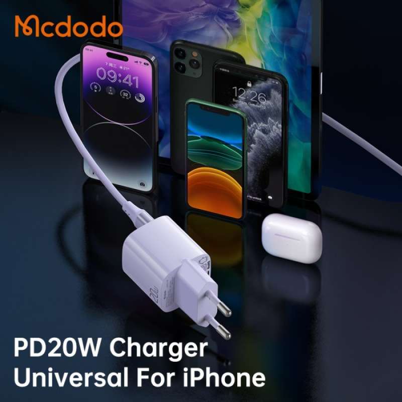 Promo MCDODO ADAPTOR CHARGER SET 20W USB-C TO LIGHTNING FAST CHARGING ...