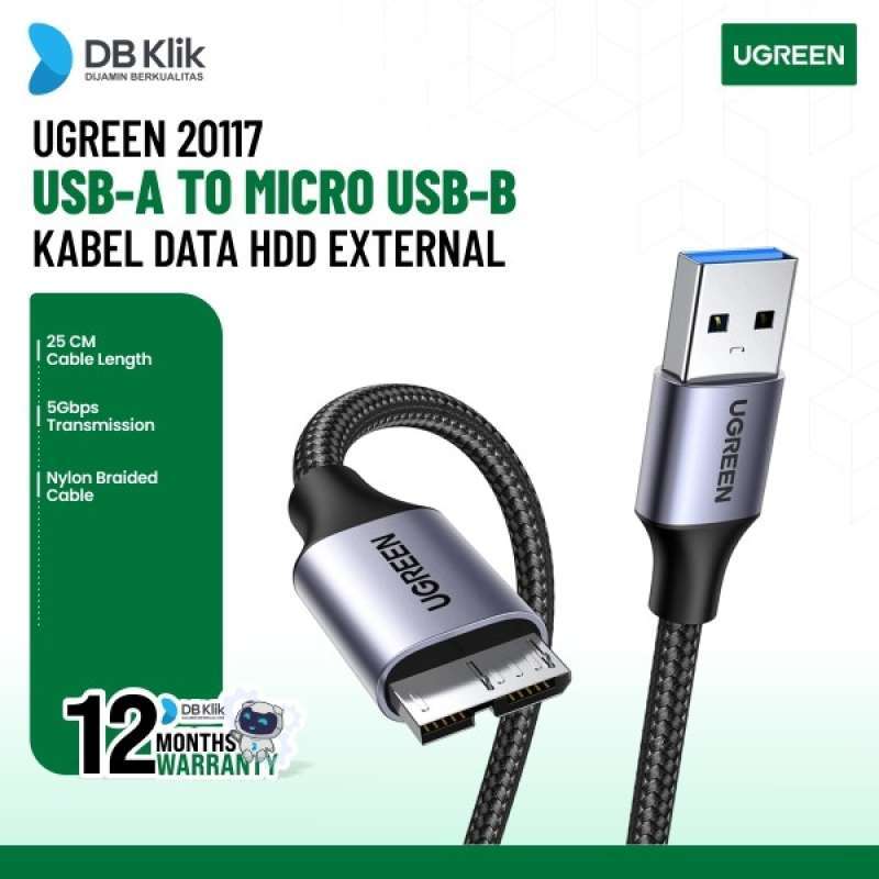Promo KABEL DATA HDD EXTERNAL UGREEN USB-A MALE TO MICRO USB-B MALE ...