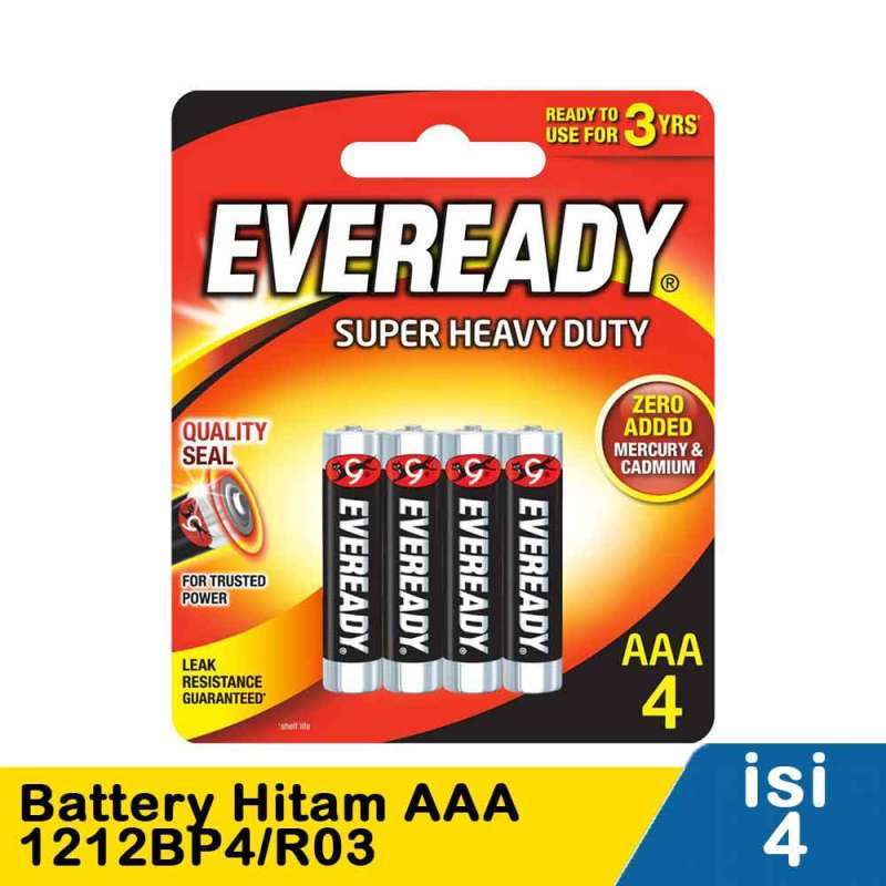 Jual Baterai / battery EVEREADY Hitam Super Duty ukuran AAA baterai 1 pack remote isi 4 pcs di ...