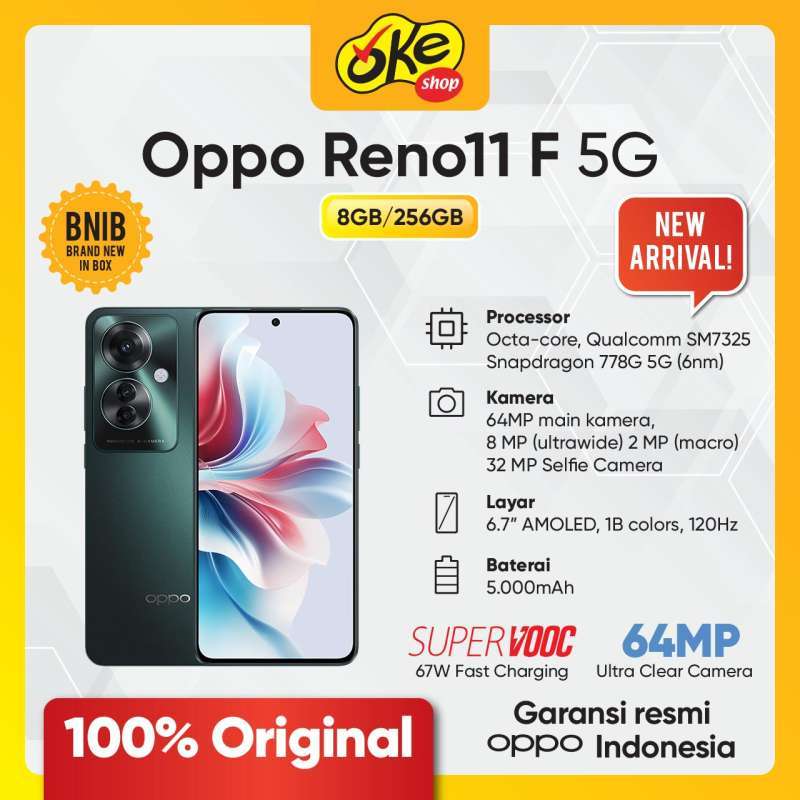 Jual OPPO Reno 11F 5G 8/256GB - Purple di Seller Okeshop O2O Official ...