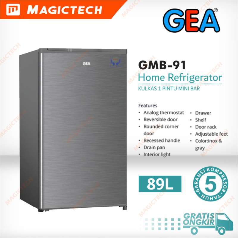 Jual Kulkas Gea 1 Pintu Gmb-91 Mini Bar 89l - Inox Silver Di Seller ...