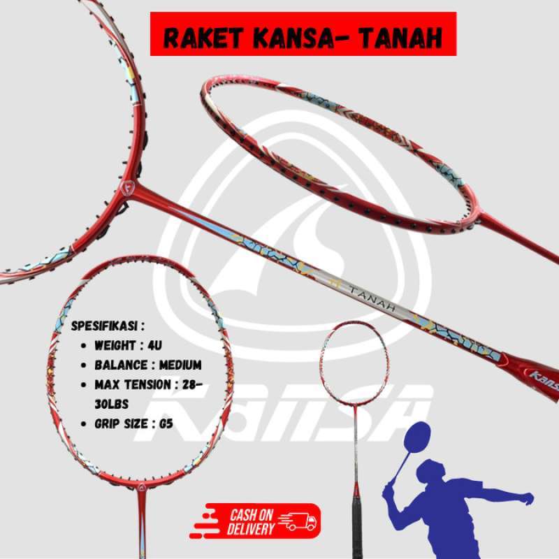 Promo Raket Badminton Kansa Tanah/ Angin/ Api/ Air/ Kayu 30lbs Original ...