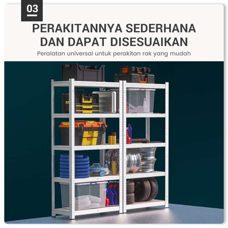 Promo Rak Besi Siku 5 susun - Rak Besi - 4-Sliver--70X30X150 Diskon 55% ...