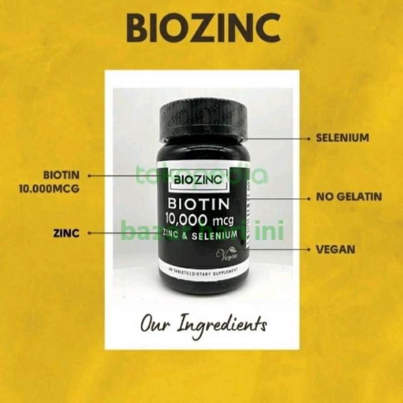 Jual Biozinc (biotin 10.000mg + Zinc Dan Selenium) 60 Tabs Di Seller Sumber Agung. - Loram Wetan ...