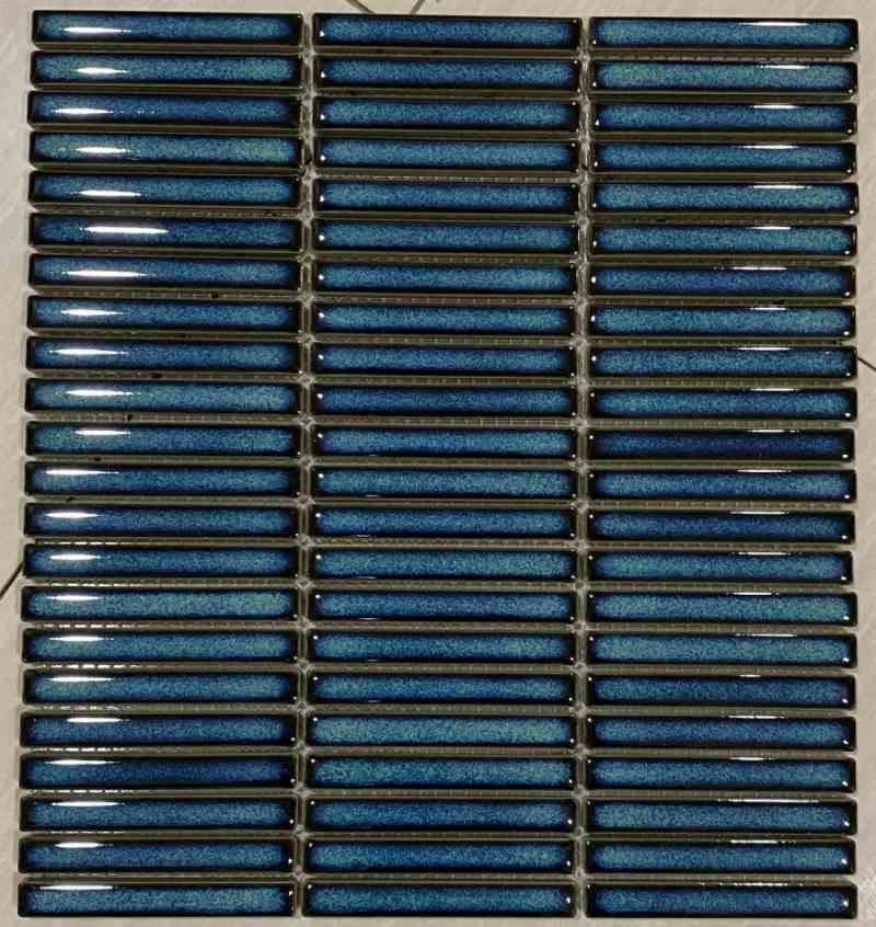 Jual Mosaic Tile Denim Blue Kitkat Stripe / Keramik Mozaik Biru Dinding ...