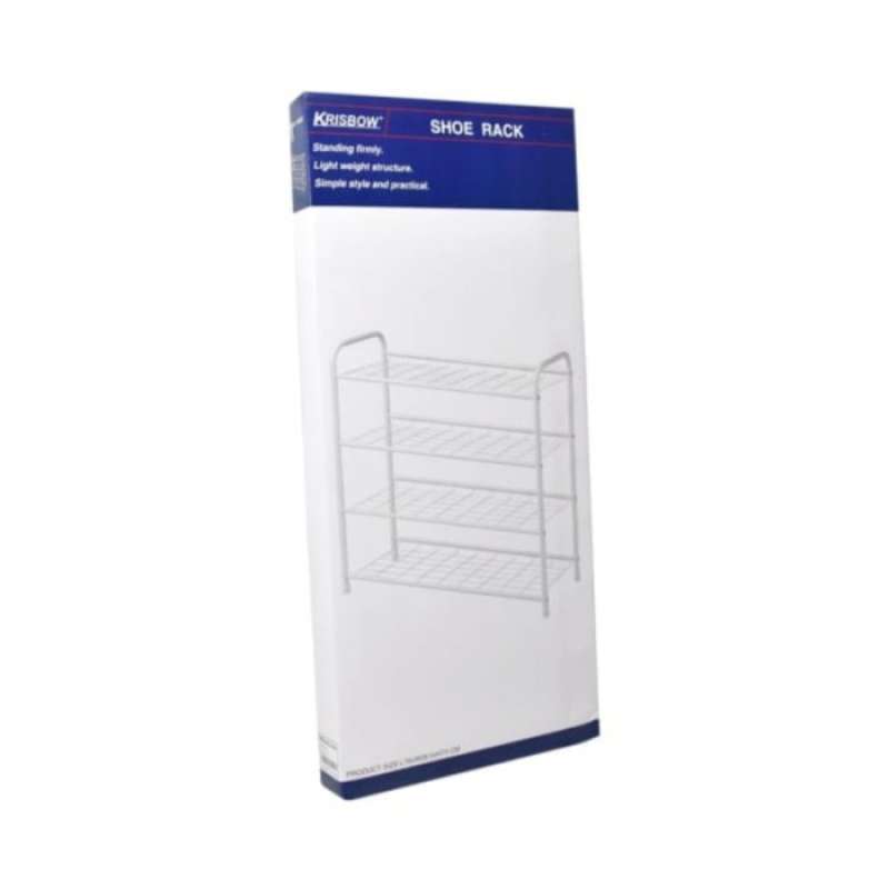 Promo krisbow rak sepatu 4 tingkat_shoe rack 4 tier white_rak sepatu ...