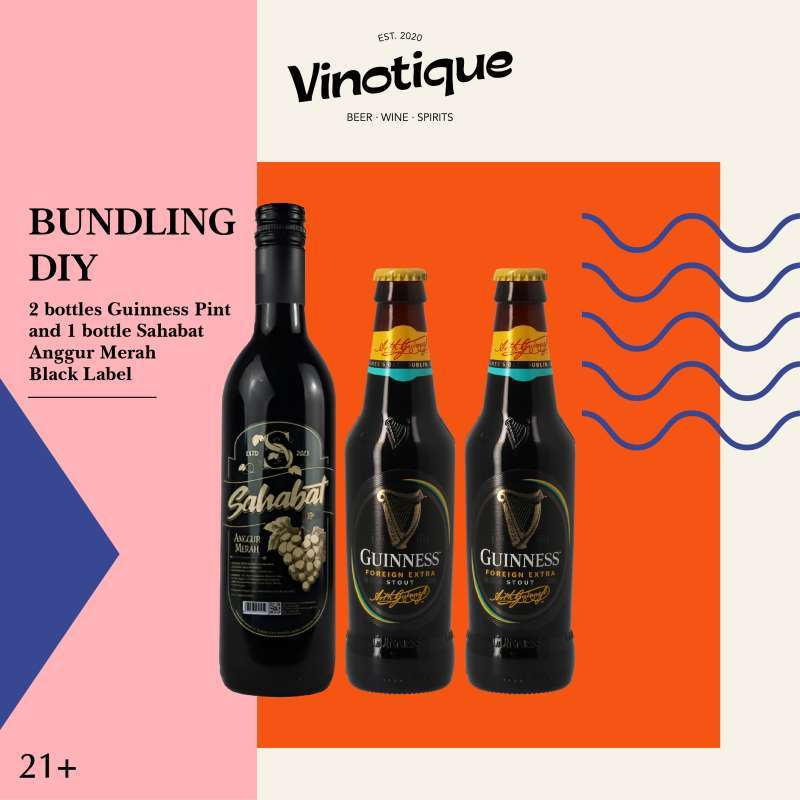 Jual Bundling Diy Sahabat Anggur Merah-black Label + Guinness Pint Di ...