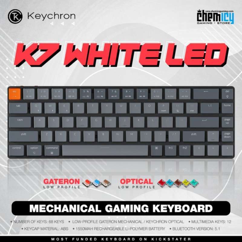 Promo Keychron K7 White LED Hotswap Mechanical Gaming Keyboard Diskon 9% di Seller SAFKA STORE ...