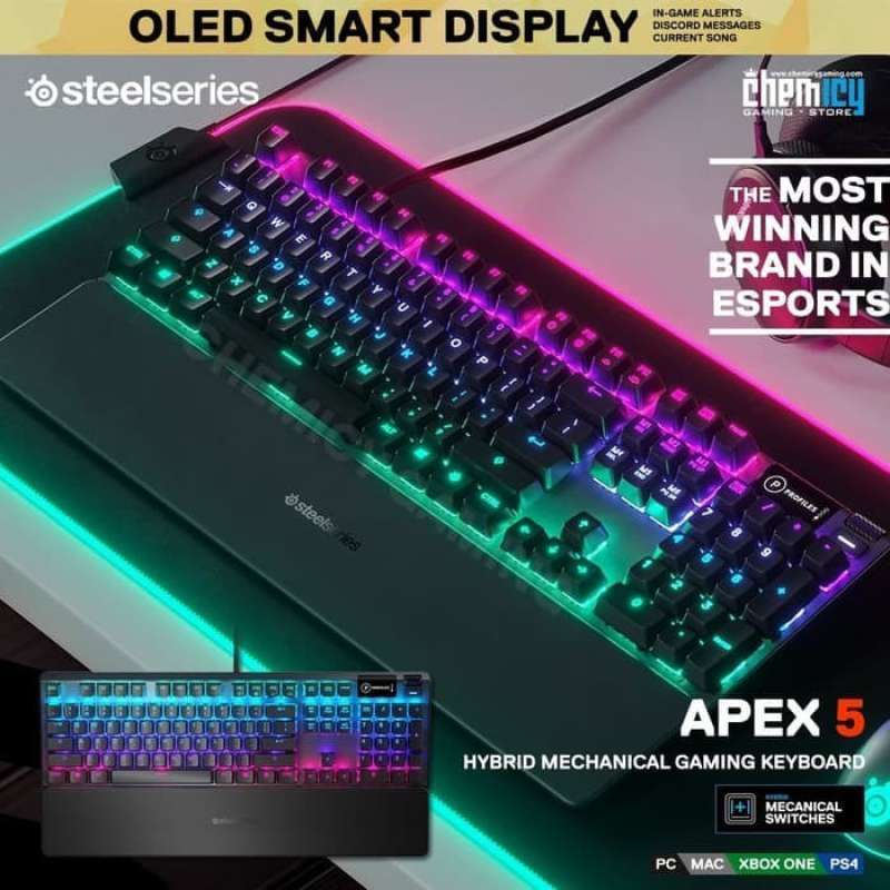 Promo Steelseries Apex 5 Fullsize OLED Hybrid Mechanical Gaming ...
