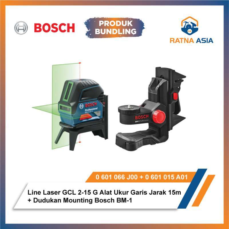 Jual Line Combi Laser Bosch Gcl 2-15 G + Bosch Bm-1 Dudukan Line Mounting Di Seller Pt. Ratna ...