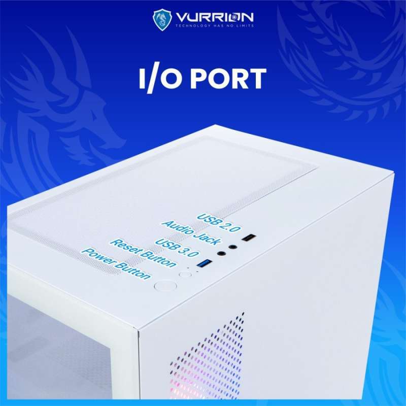Jual VURRION GAMING CASE GLASSIFY FREE 3 FANS RGB - WHITE - M-ATX / ITX ...