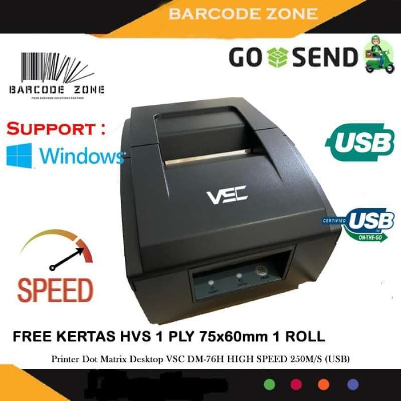Promo PRINTER KASIR DOT MATRIX VSC DM-76H USB SETARA EPSON TM U220 ...
