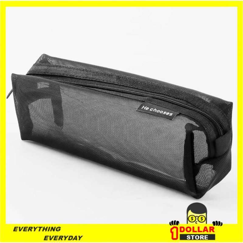 Jual $1 Tempat Pensil Jaring Simple Stationery Mesh Zipper Bag Di ...