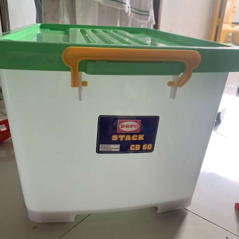 Jual Kotak Container Box Plastik Shinpo Stack 60 Liter Cb60 Ada Roda Bawah - Instan Di Seller ...