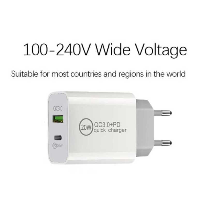 Jual Goojodoq Kepala Charger Usb Type C Dual Port Fast Charging 20w Di ...