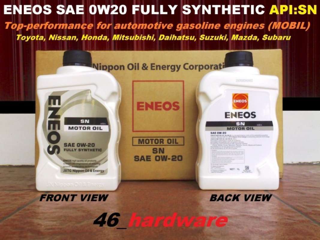 Promo Eneos Sae 0w-20 Fully Syn Oli Mesin Mobil 1l Sn Toyota Nissan Honda Diskon 9% Di Seller ...