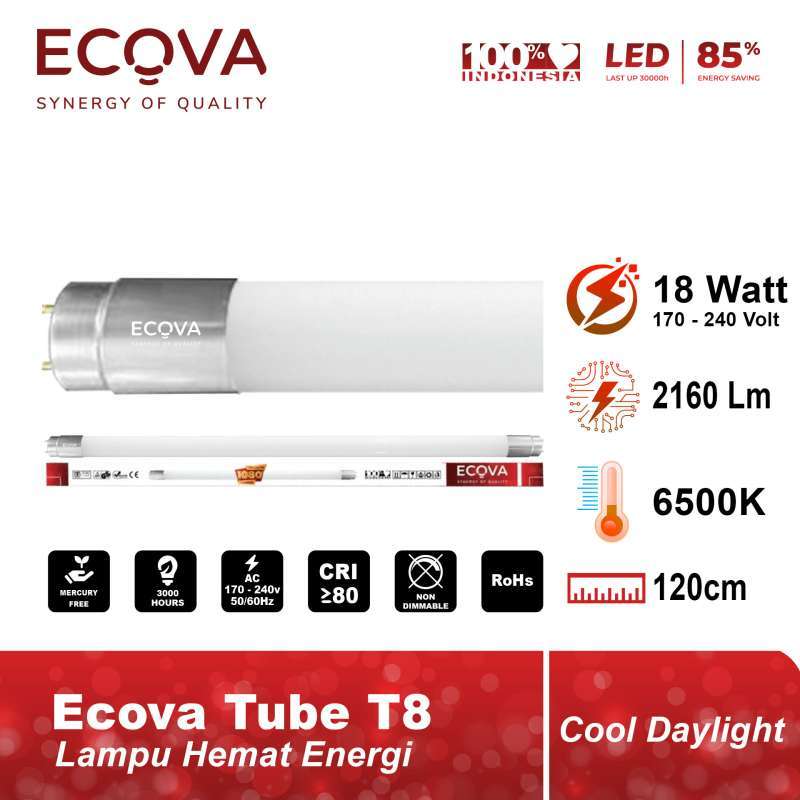 Jual Lampu Led Ecova Tl T Terang Hemat Energi Tahan Lama Watt Cm Di Seller Ecova Led