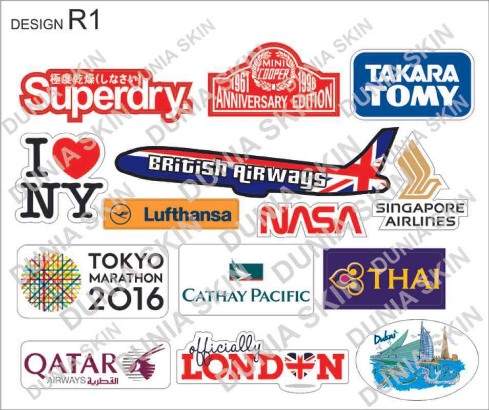 Promo Travel Label / Sticker Koper Rimowa Design R1 Airlines Mixed Logo ...
