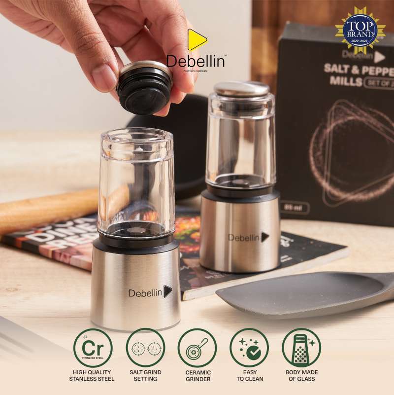 Promo Debellin Salt & Pepper Mills Set Of 2 - Grinder Penghalus Bumbu ...