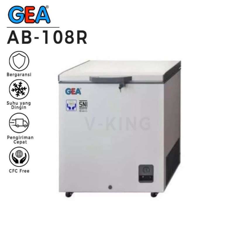 Promo Gea Ab-108r / Ab108r / Ab 108 R Chest Freezer Lemari Pembeku 100l ...